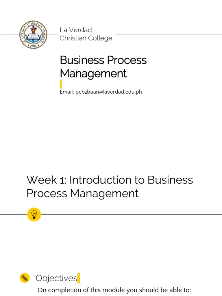 Week1 - Introduction To Business Process Management | PDF | Business ...