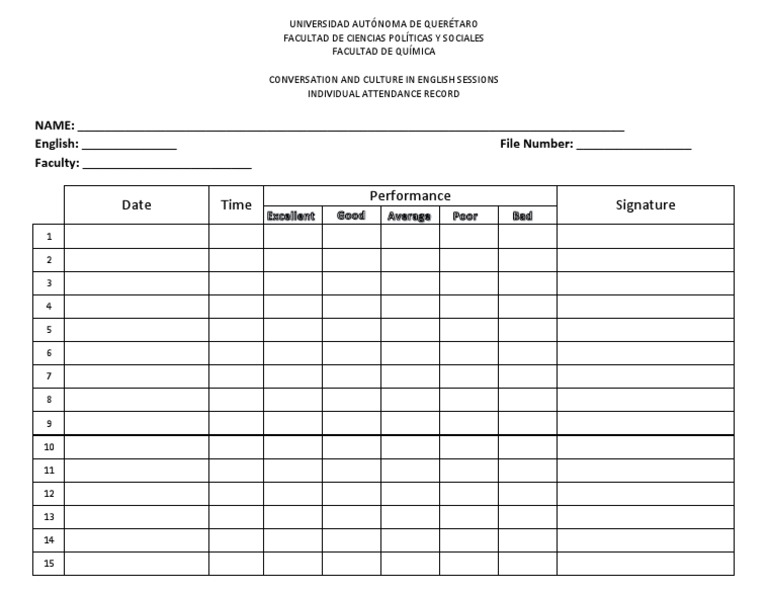 Individual Attendance Record | PDF