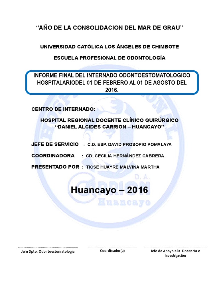 Informe Internado | PDF | Hospital | Medicina