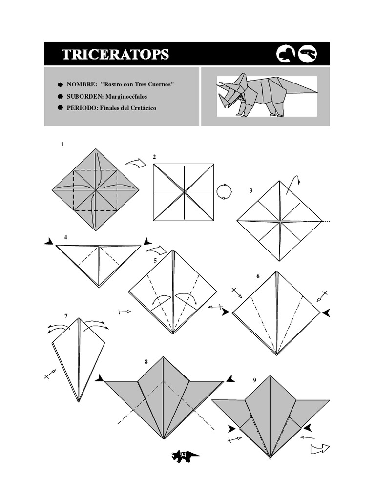 Triceratops Origami PDF | PDF