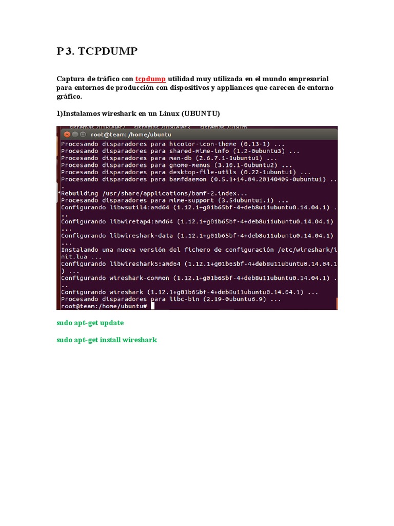 Práctica Tcpdump | PDF