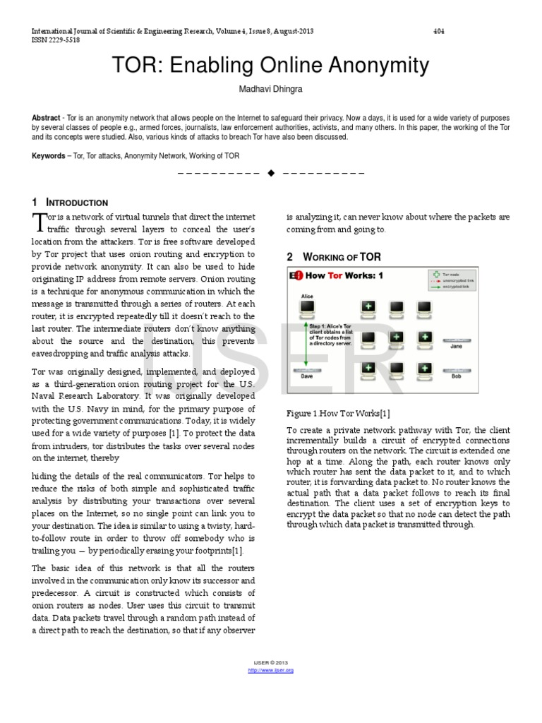 TOR Enabling Online Anonymity | PDF | Tor (Anonymity Network) | Proxy Server