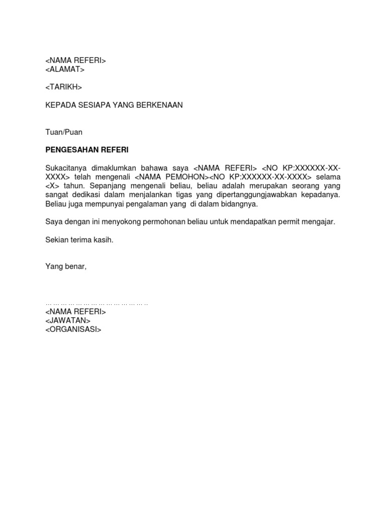 Deraf Surat Referi | PDF