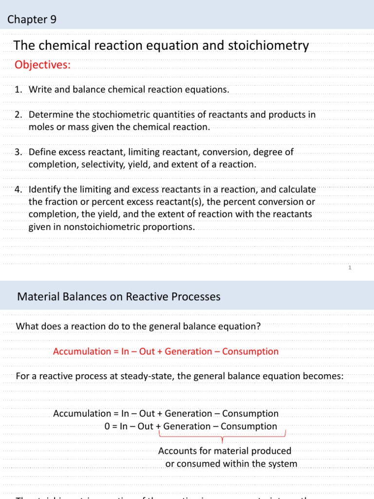 Lecture 6 | PDF | Stoichiometry | Unit Processes