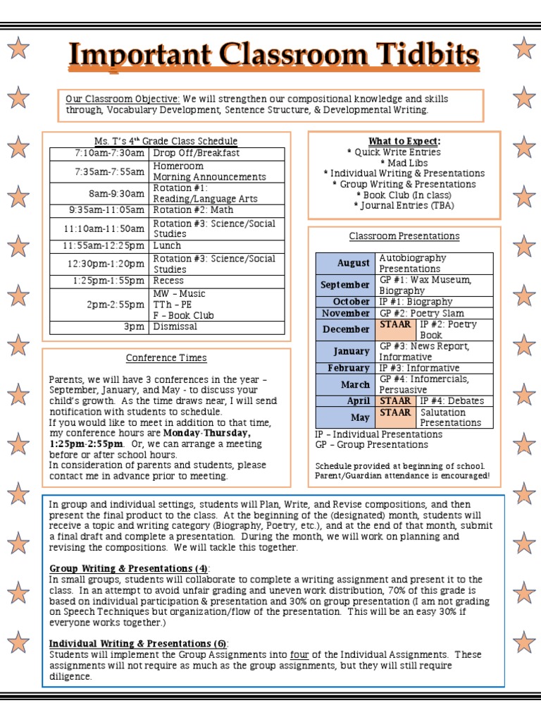 Class Tidbits | PDF | Classroom | Teachers