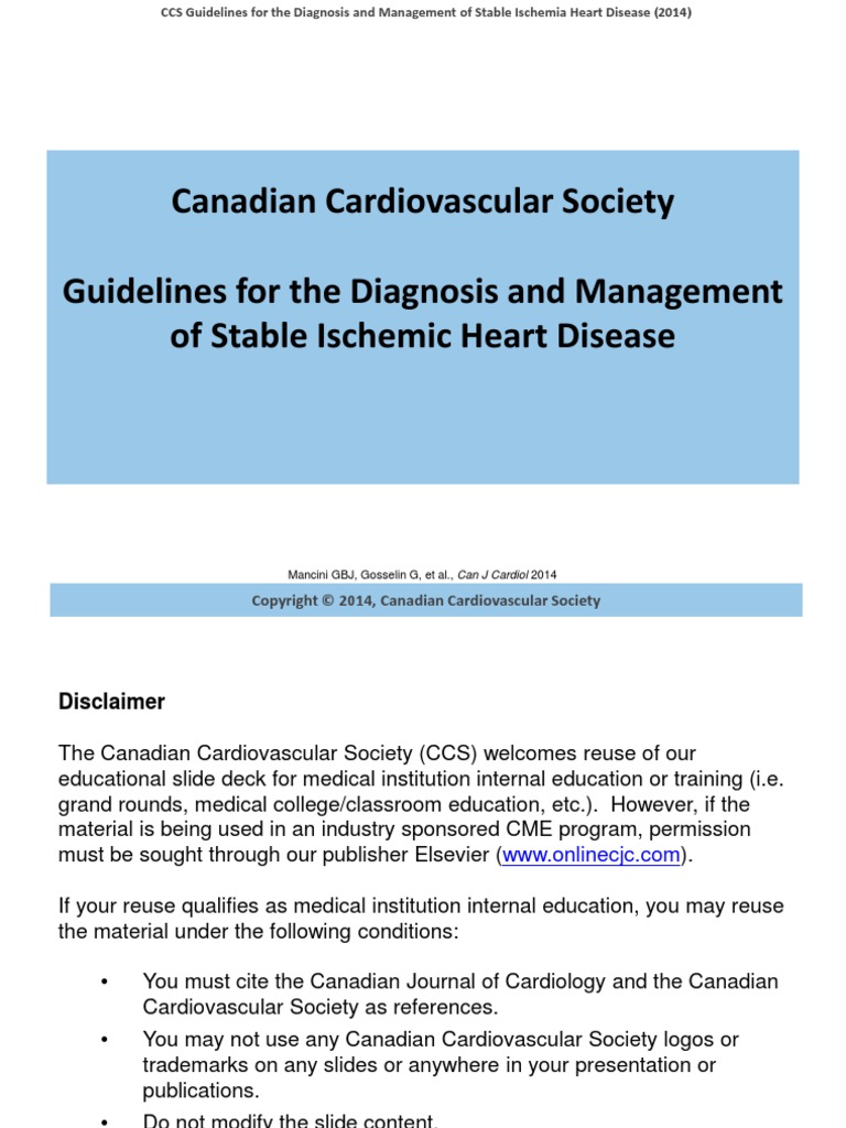 Canadian Cardiovascular Society Guidelines For The Diagnosis and ...