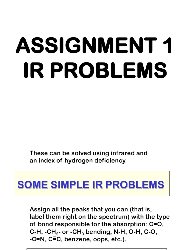 Assignment 1 Ir Problems | PDF | Chemical Substances | Chemical Compounds