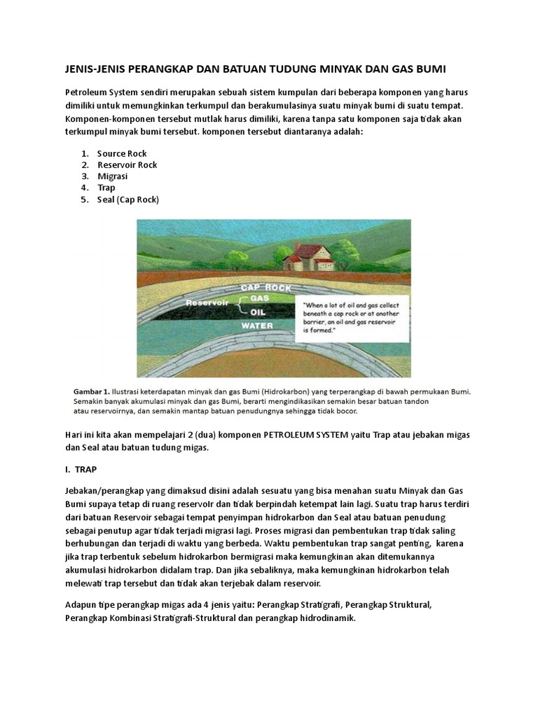 Jenis Perangkap Minyak dan Gas Bumi | PDF | Ilmu Sosial | Teknologi ...