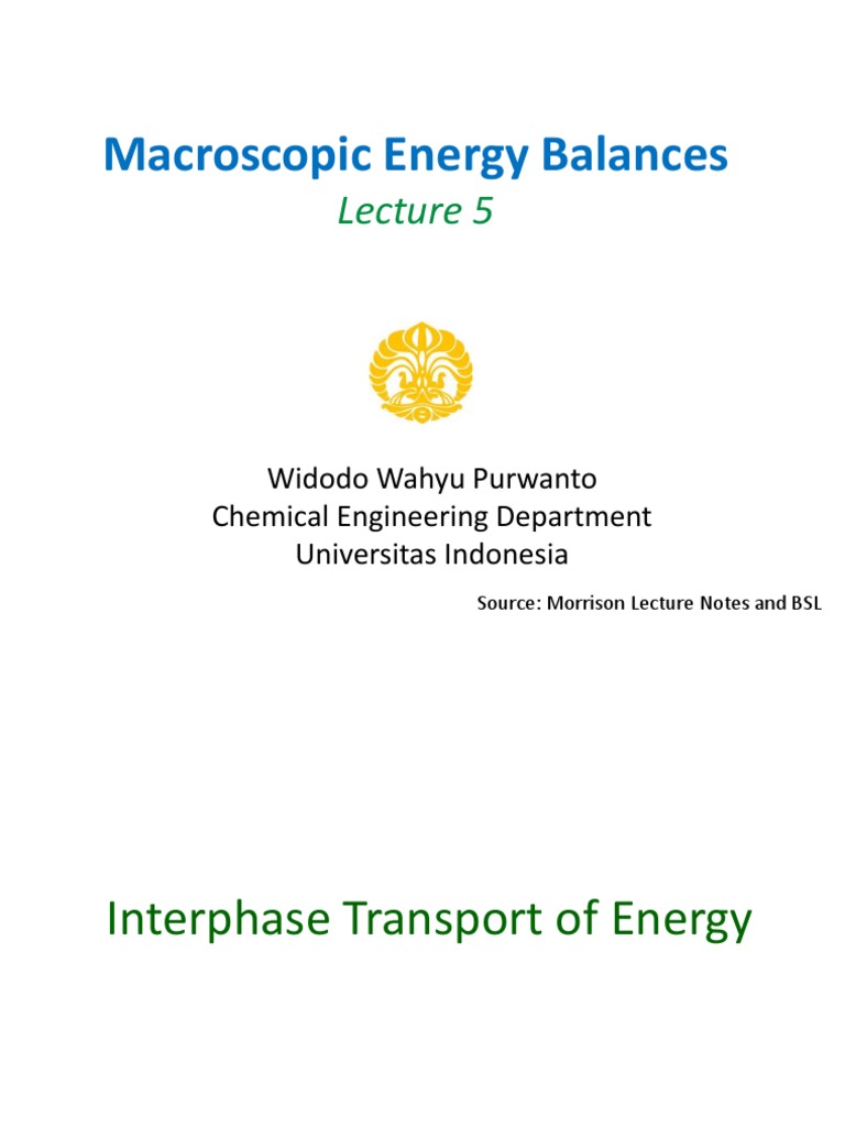 Transport Phenomena Bioprocess Lecture5 (Macroscopic Energy) | PDF