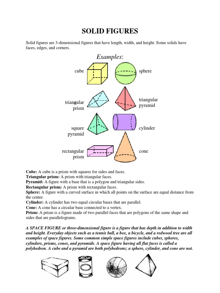 Solid Figures: Examples | PDF