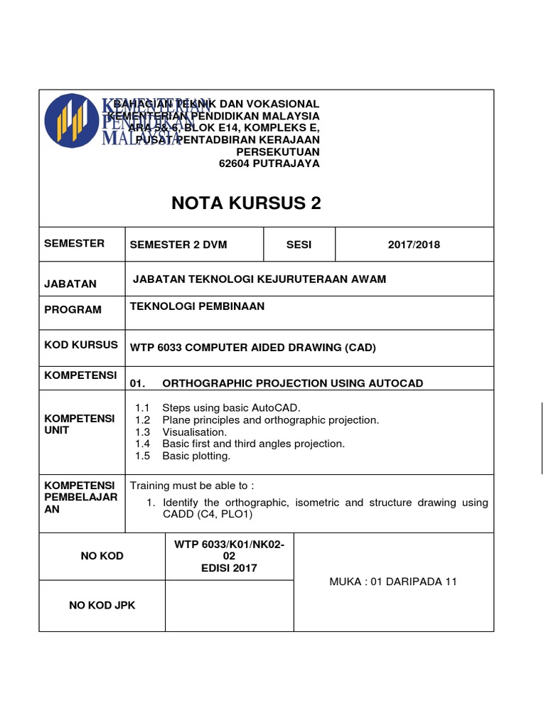 Nota Autocad Ortografik | PDF