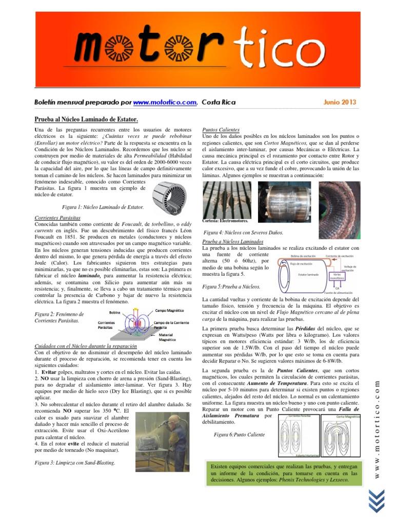 Prueba y Cuidado del Núcleo Laminado de Estator | PDF | Corriente ...