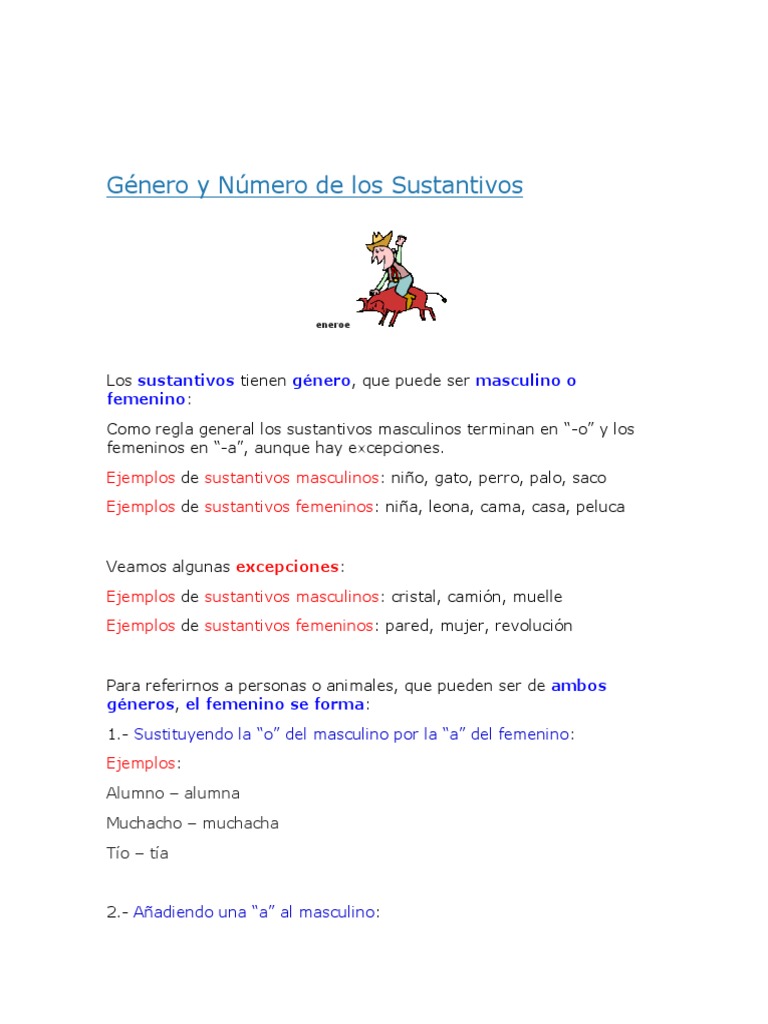Genero y Numero | PDF | Sustantivo | Género gramatical