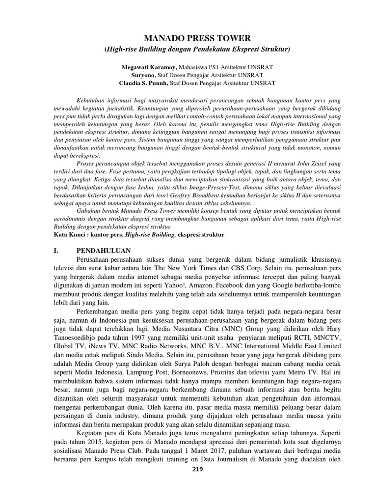 ID Manado Press Tower High Rise Building de | PDF