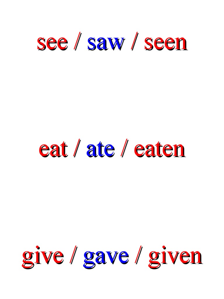 Flash Cards Irregular Verbs | PDF