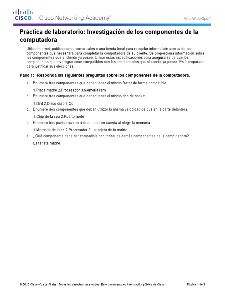 1.2.1.13 Lab - Research Computer Components | PDF | Ingeniería ...