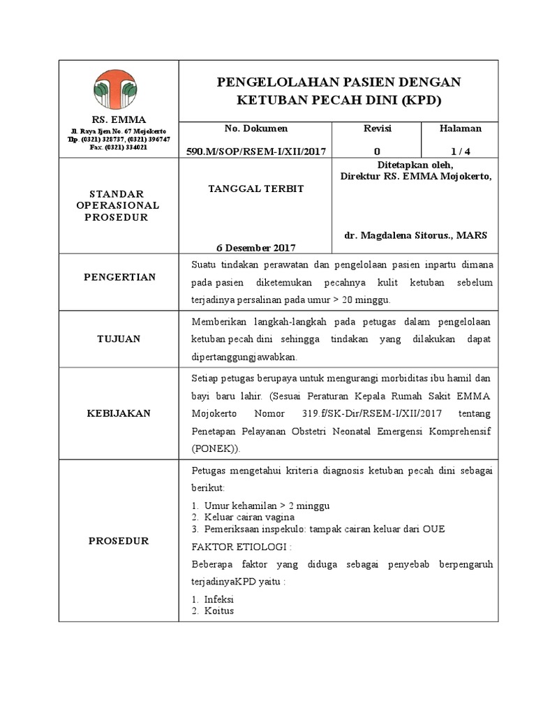 Sop Pengelolaan PX DG KPD | PDF