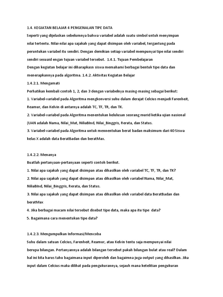 Tipe Data Dan Operator | PDF