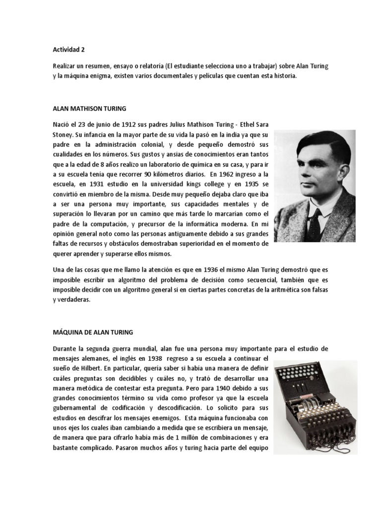 Ensayo | PDF | Alan Turing | Science