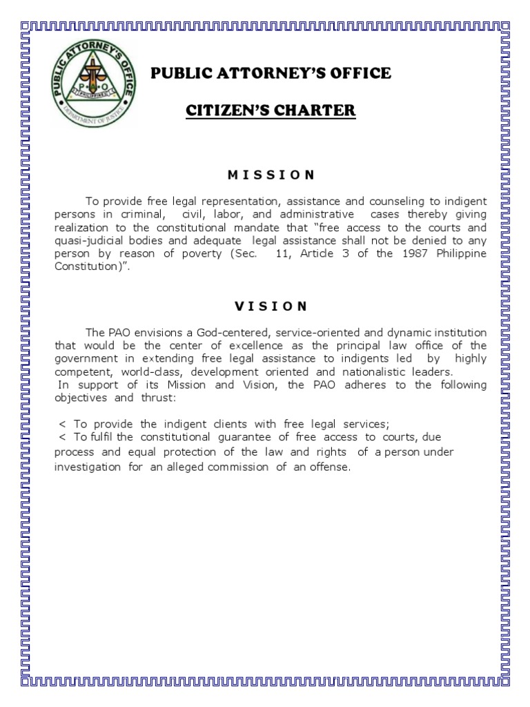 A Charter Defining Excellence: The Mission, Vision, Objectives and ...