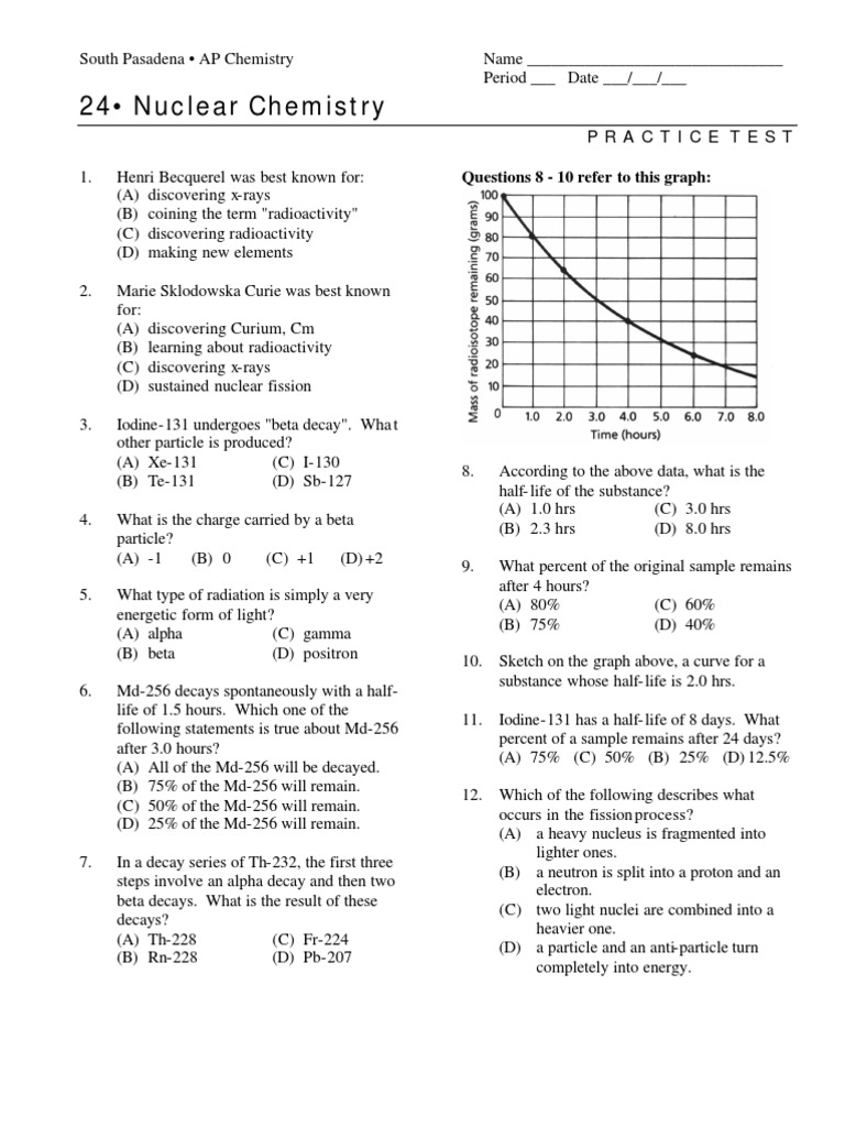 24 Nuclear Chemistry | PDF | Radioactive Decay | Neutron