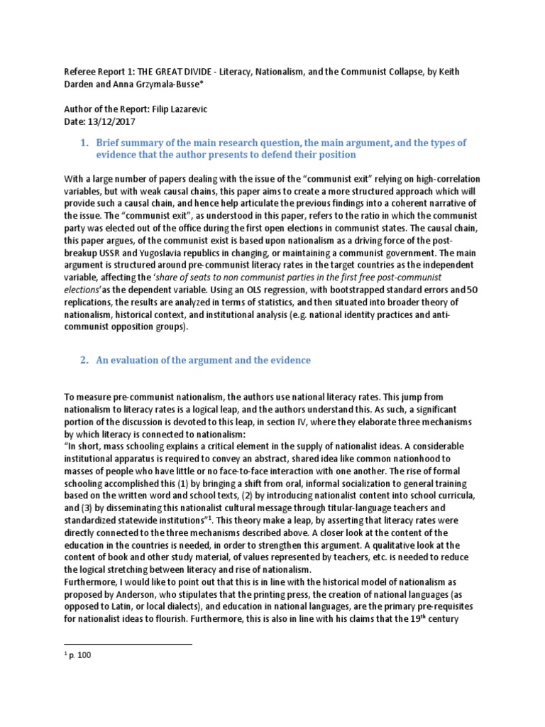 Referee Report 1.1-Revision - Lecture 6 - Filip Lazarevic | PDF ...