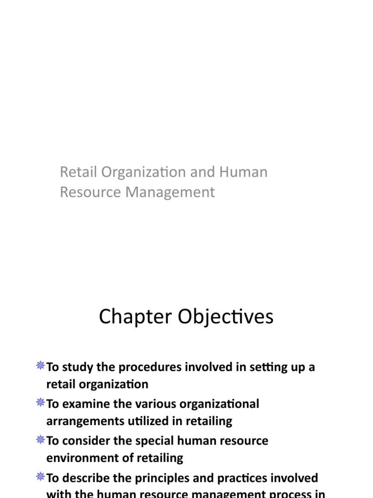 Retail Organization and Human Resource Management | PDF | Retail ...