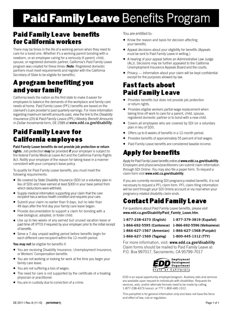 California Paid Family Leave Overview | PDF | Parental Leave | Government