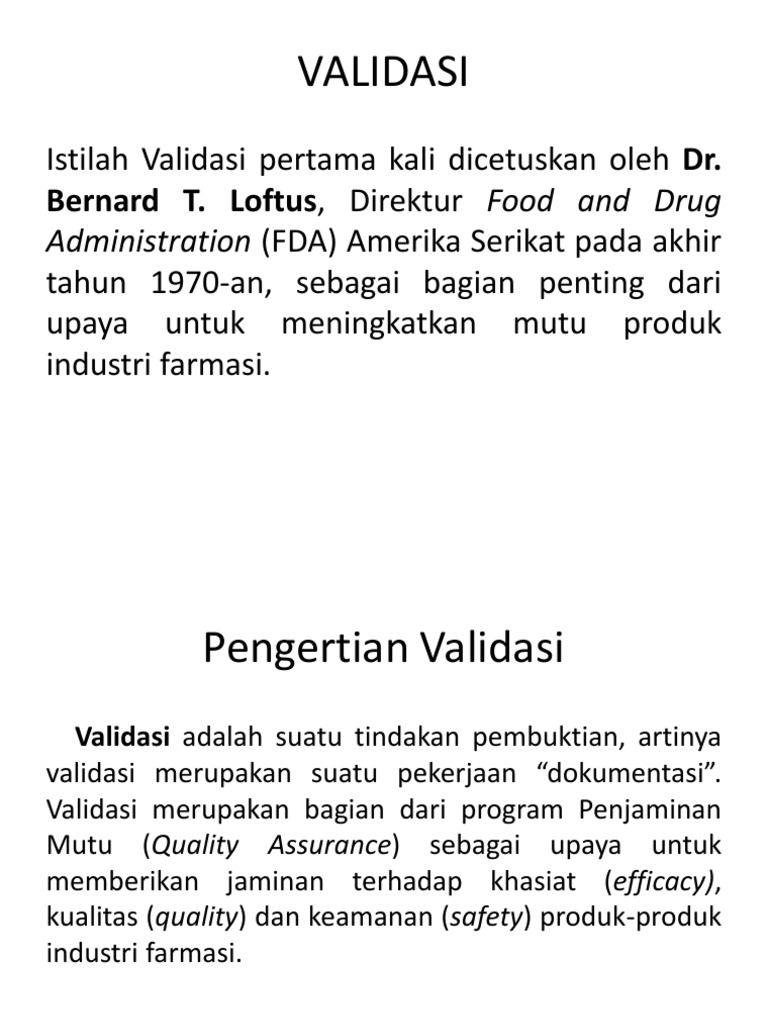 VALIDASI PROSES | PDF