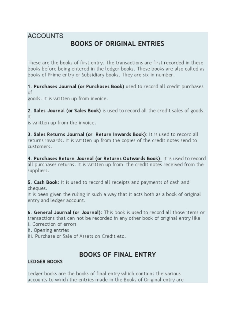 O Level Accounts | PDF | Debits And Credits | Bookkeeping