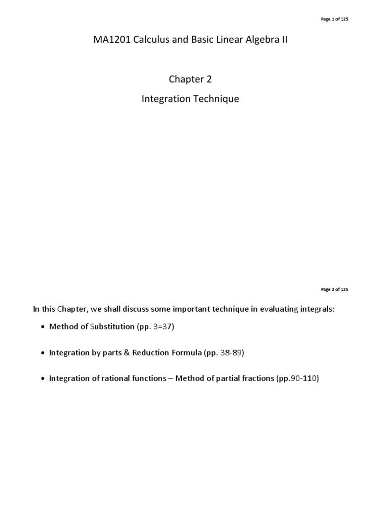 Integration Technique | PDF | Integral | Trigonometric Functions
