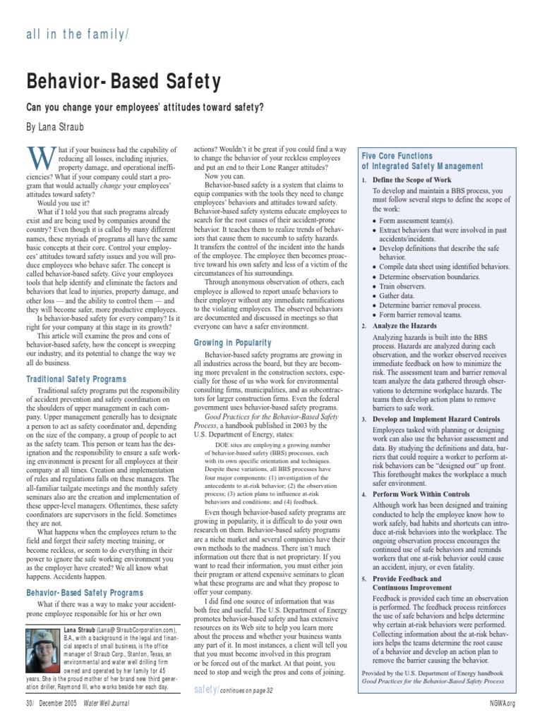 Behavior-Based Safety: All in The Family | PDF | Safety | Employment