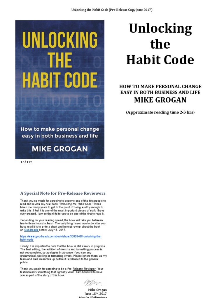 Unlocking The Habit Code: Mike Grogan | PDF | Habits | Epistemology