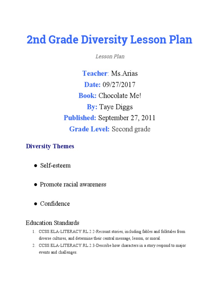 Diversity Lesson Plan | PDF