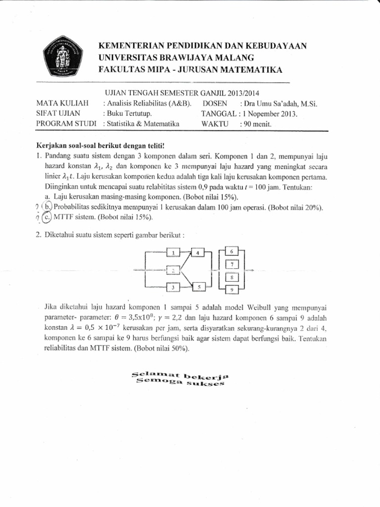 Analisis Reliabilitas Sistem Ujian | PDF | Metode & Bahan Ajar | Sains ...
