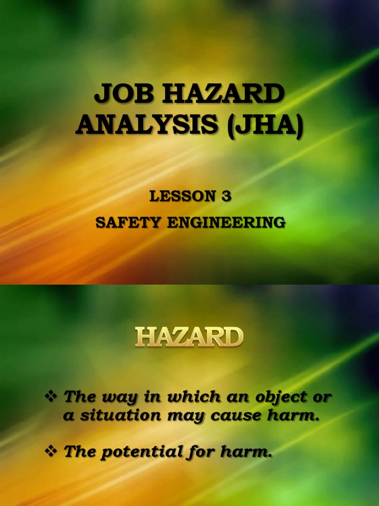 Job Hazard Analysis Lesson 3 | PDF | Traffic Collision | Hazards
