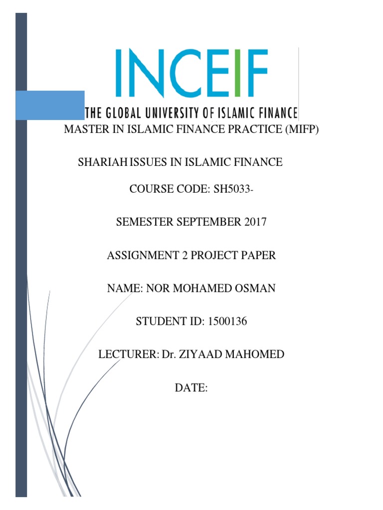 Shariah - Issues - in - Islamic - Banking Assignment 2 PDF | PDF | Islamic Banking And Finance ...