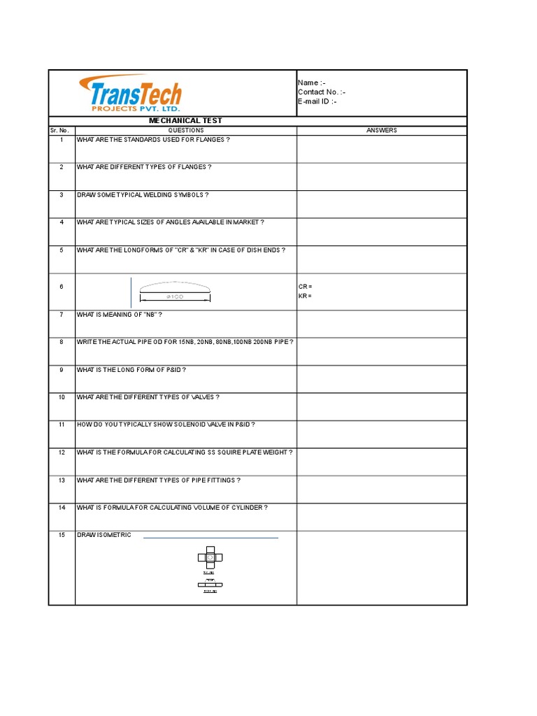 Cad Test Question Paper - Mec | PDF