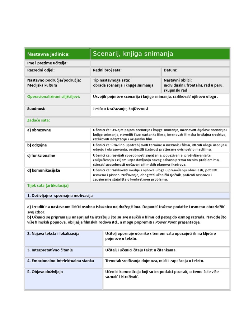 Priprema 59. Scenarij Knjiga Snimanja | PDF