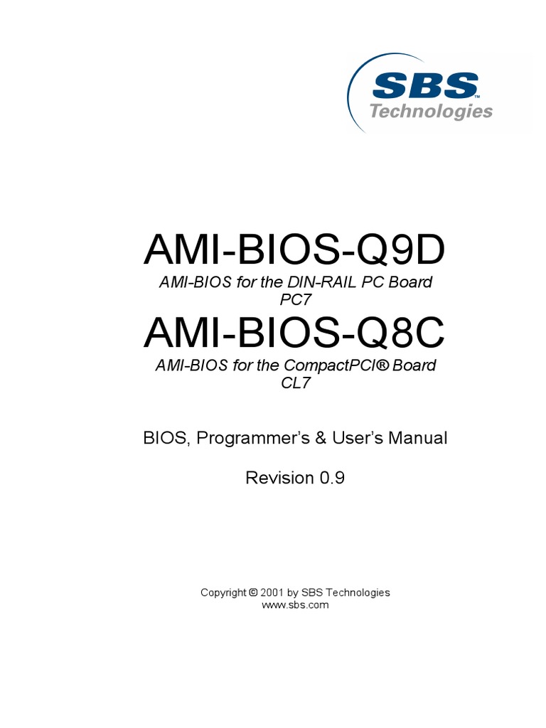 Ami-Bios-Q9D Ami-Bios-Q8C: BIOS, Programmer's & User's Manual Revision ...