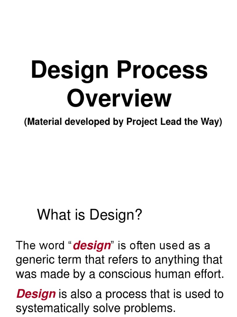 Design Process: (Material Developed by Project Lead The Way) | PDF ...