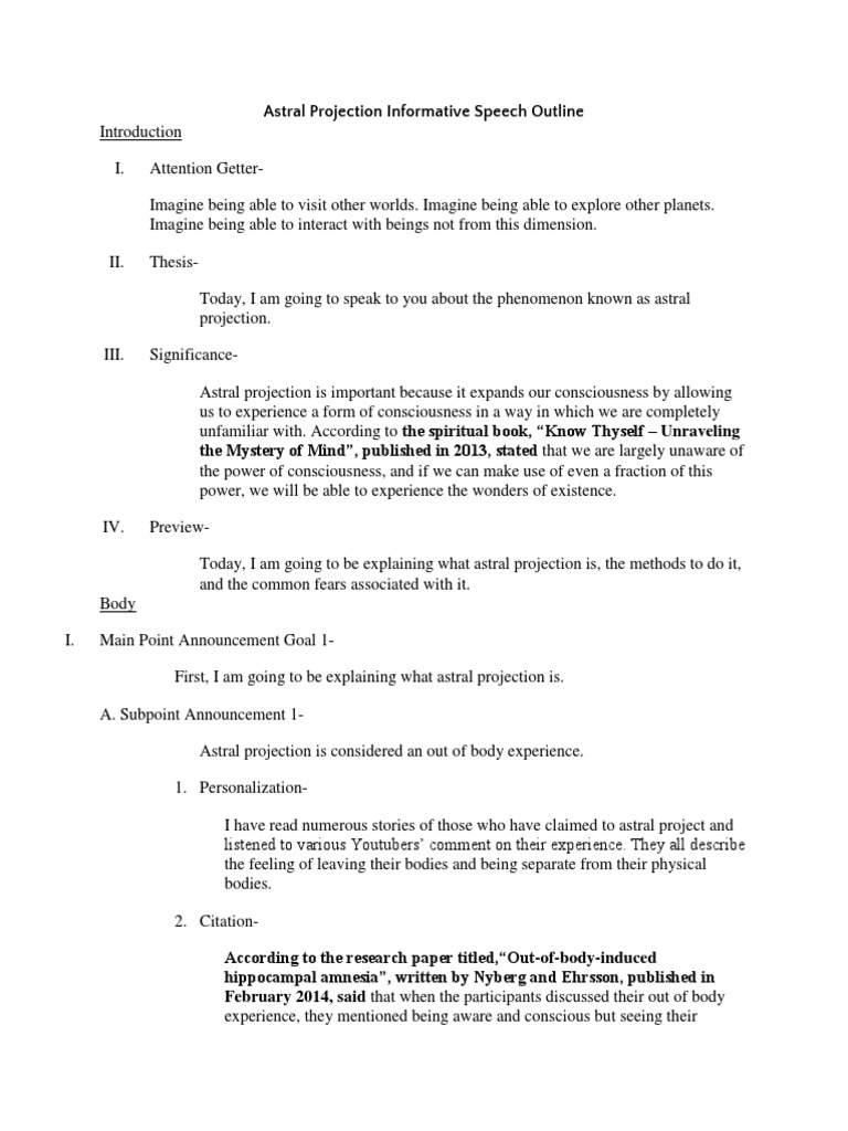 Astral Projection Speech | PDF | Astral Projection | Consciousness