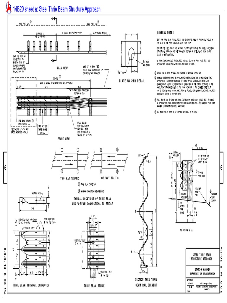 Thrie Beam Design | PDF | Washer (Hardware) | Screw