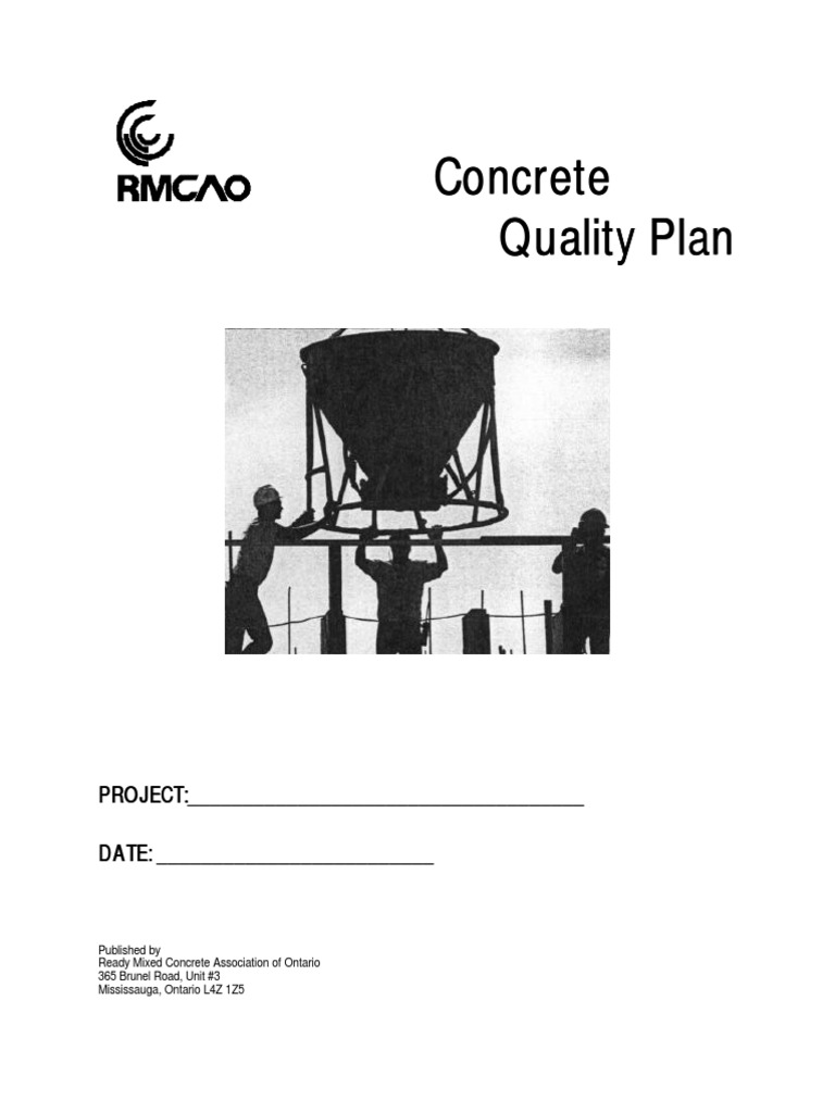 Concrete Quality Control Plan PDF | PDF | Specification (Technical ...