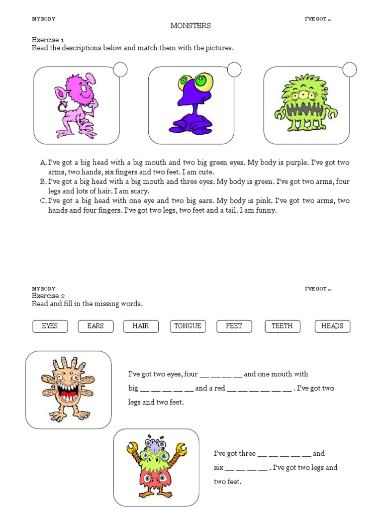 Body Parts. Monsters | PDF