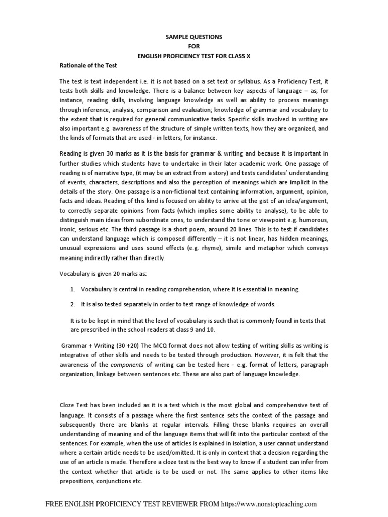 Sample EPT With Answers Part 2 | PDF | Reading Comprehension | Reading (Process)