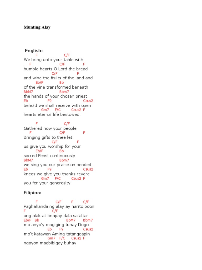 Munting Alay: English | PDF