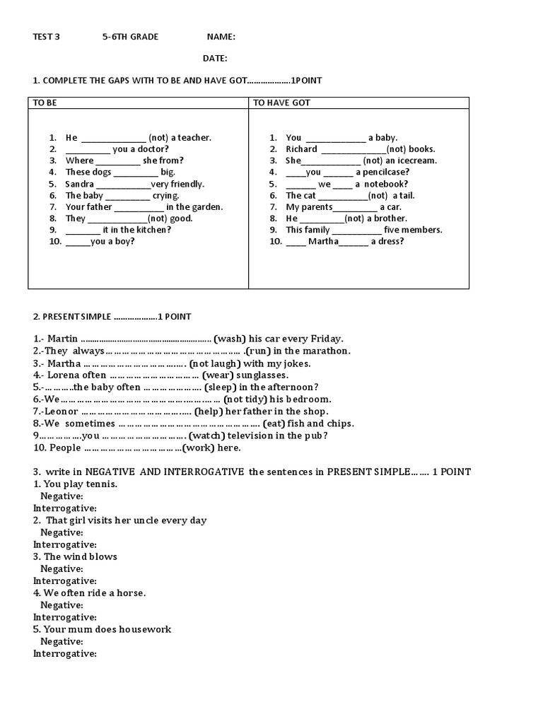 5th-6th Grade English Exercises | PDF | Cuisine | Food And Drink ...