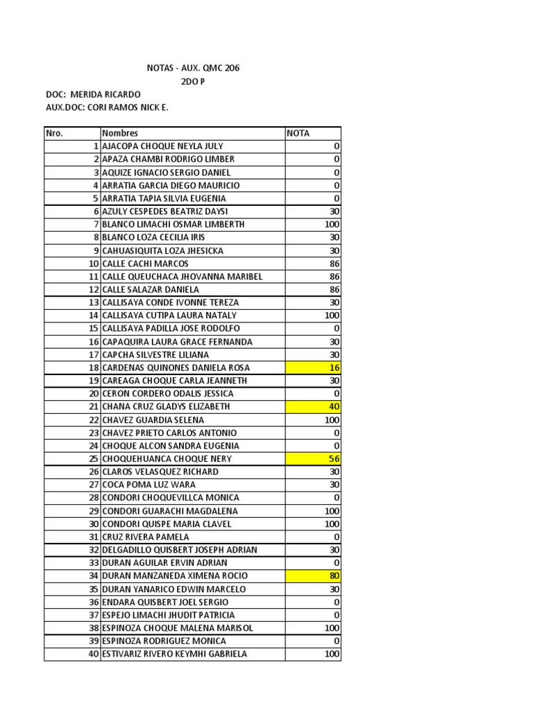 2do P Notas Aux | PDF