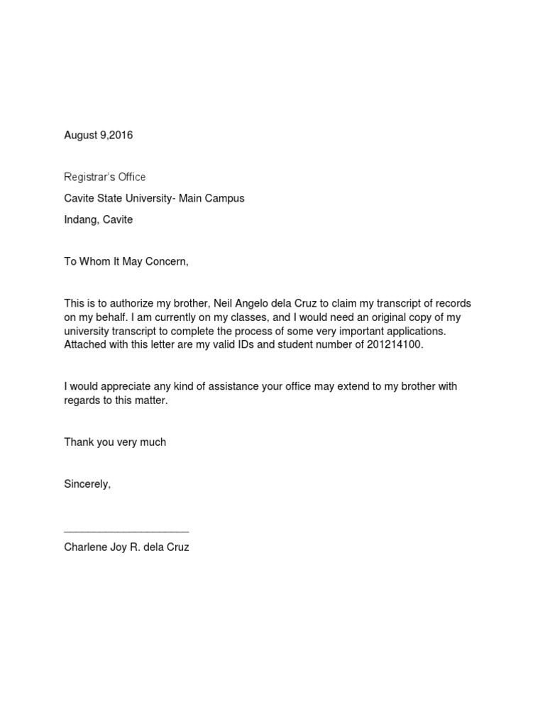 Authorization Letter | PDF